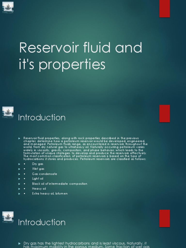 Reservoir Fluid and Its Properties | PDF | Petroleum Reservoir | Petroleum