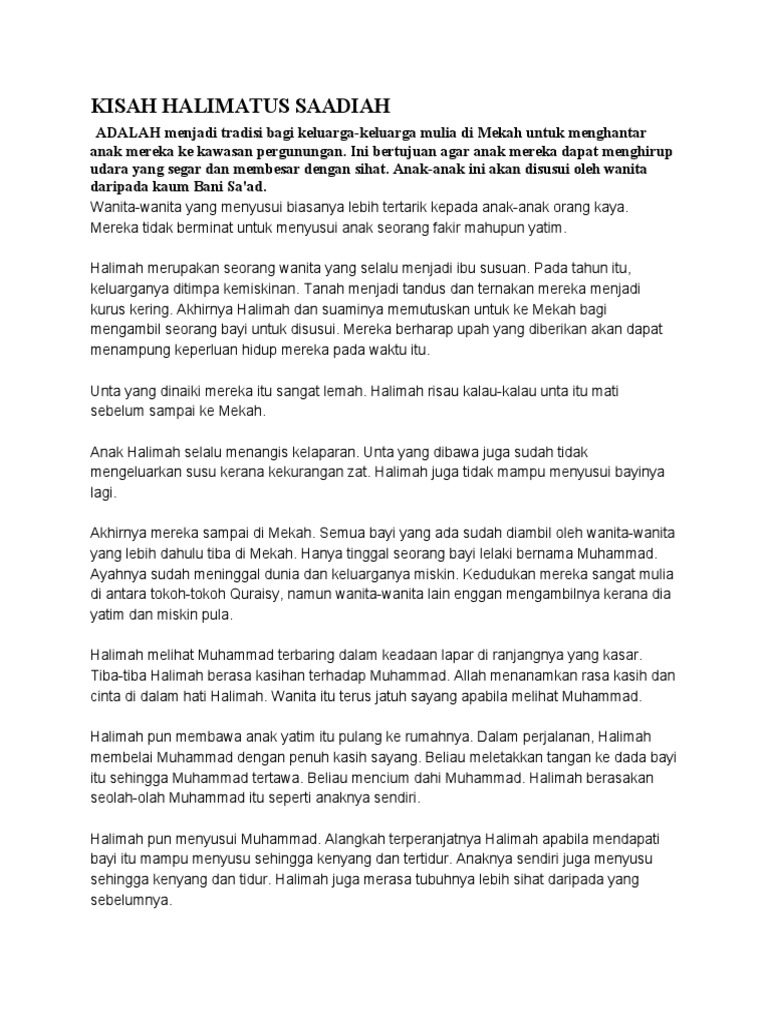 Kisah Halimatus Saadiah | PDF
