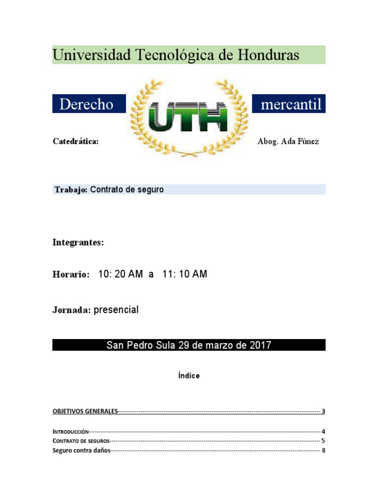 Contrato De Seguro Pdf Póliza De Seguros Reaseguro 6013