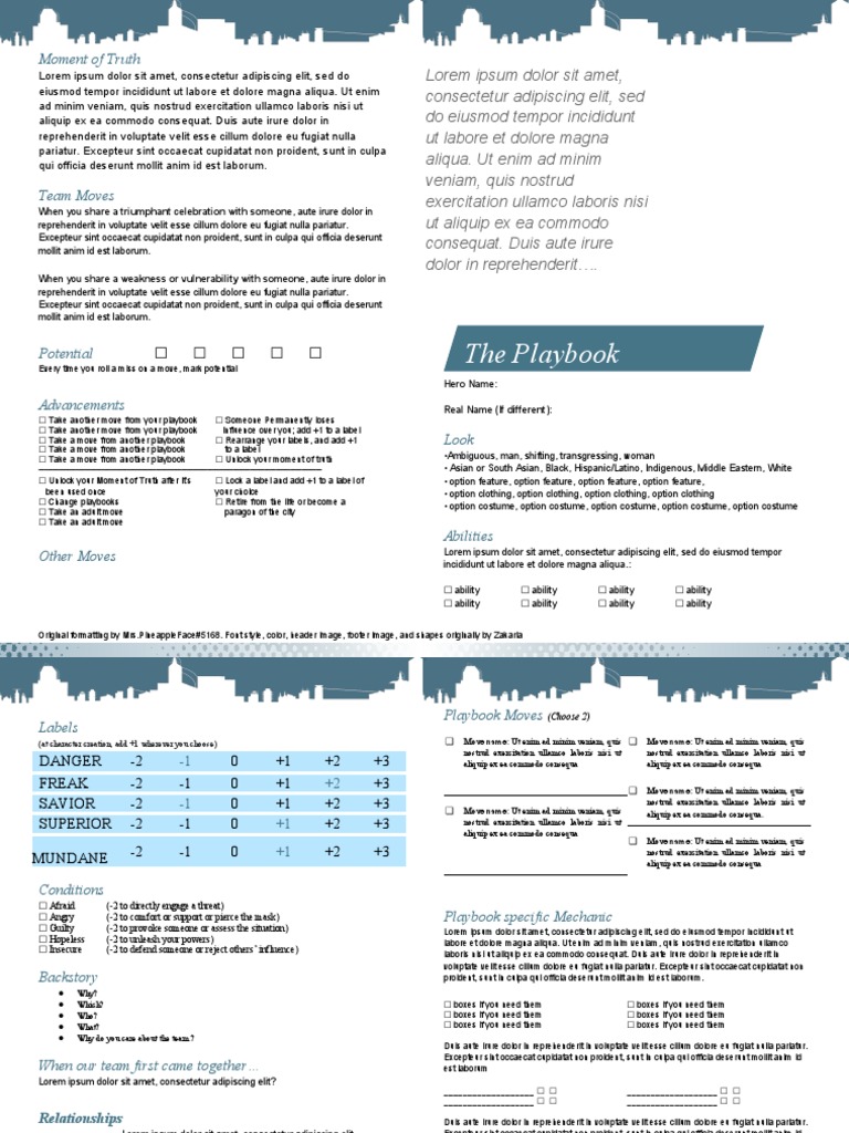Playbook Basic Format Masks | PDF