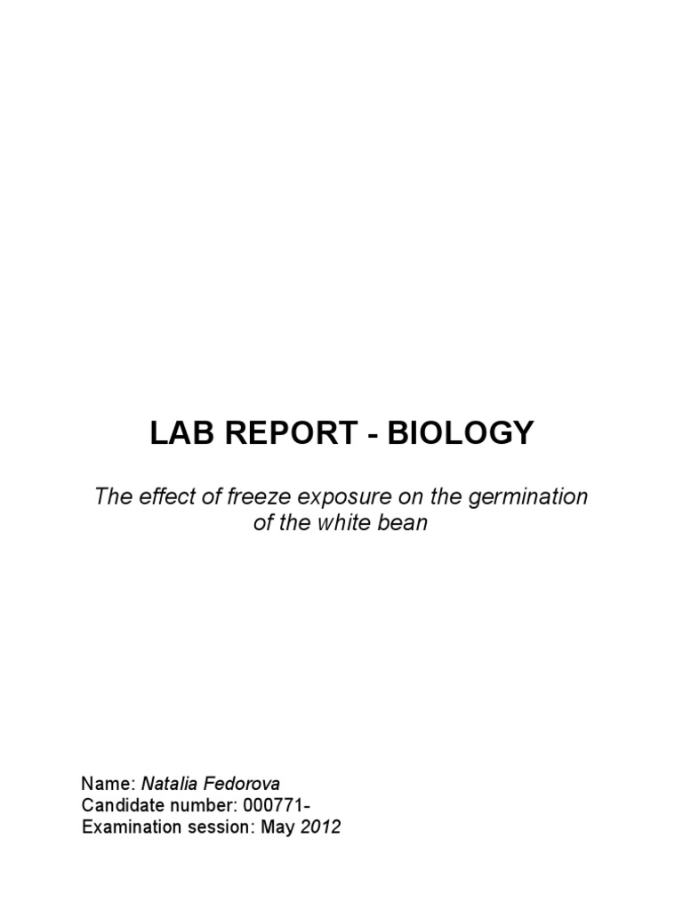 Bio Lab Report Germination | PDF | Seed | Germination