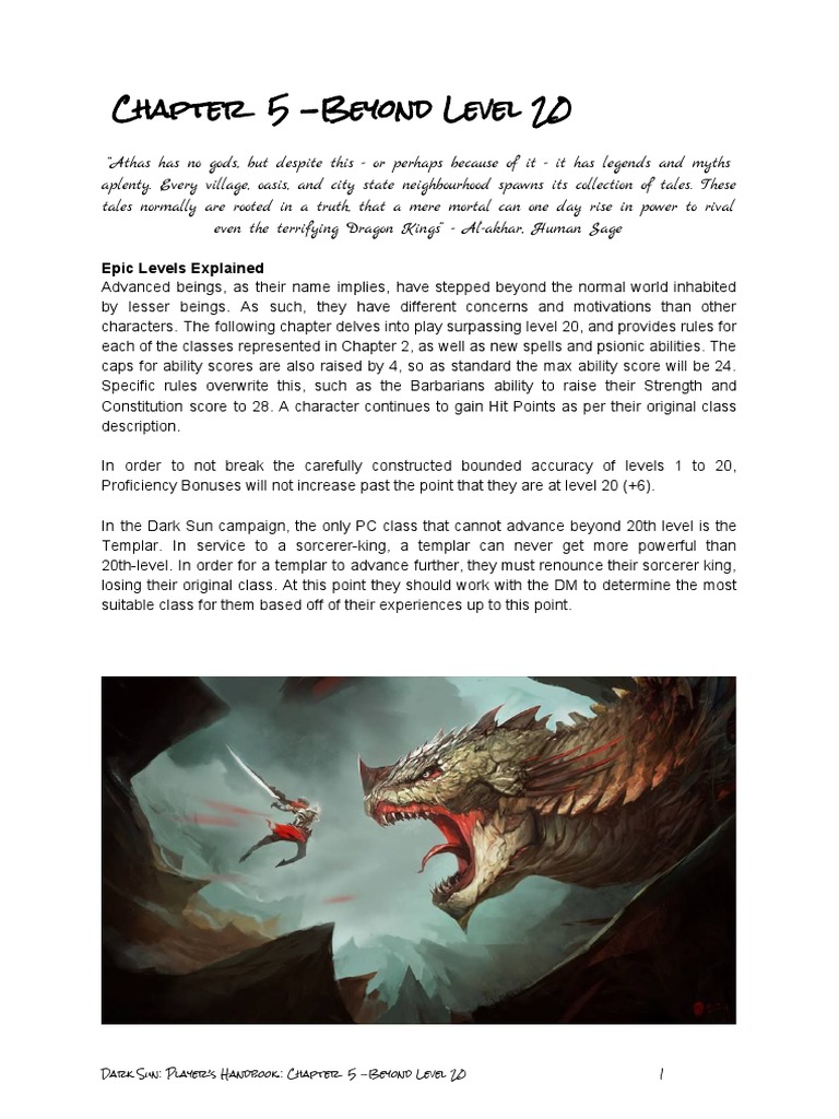 Chapter 5 - Beyond Level 20 | PDF | Tsr (Company) Games | Dungeons ...