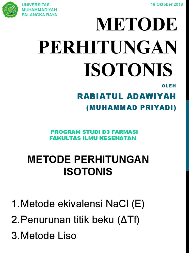 Metode Perhitungan Isotonis | PDF | Sains & Matematika