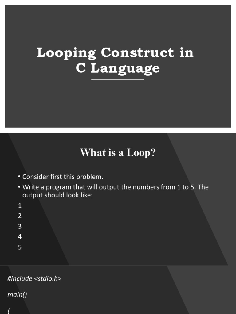 Looping Construct in C Language | PDF | Software Development | Software Engineering