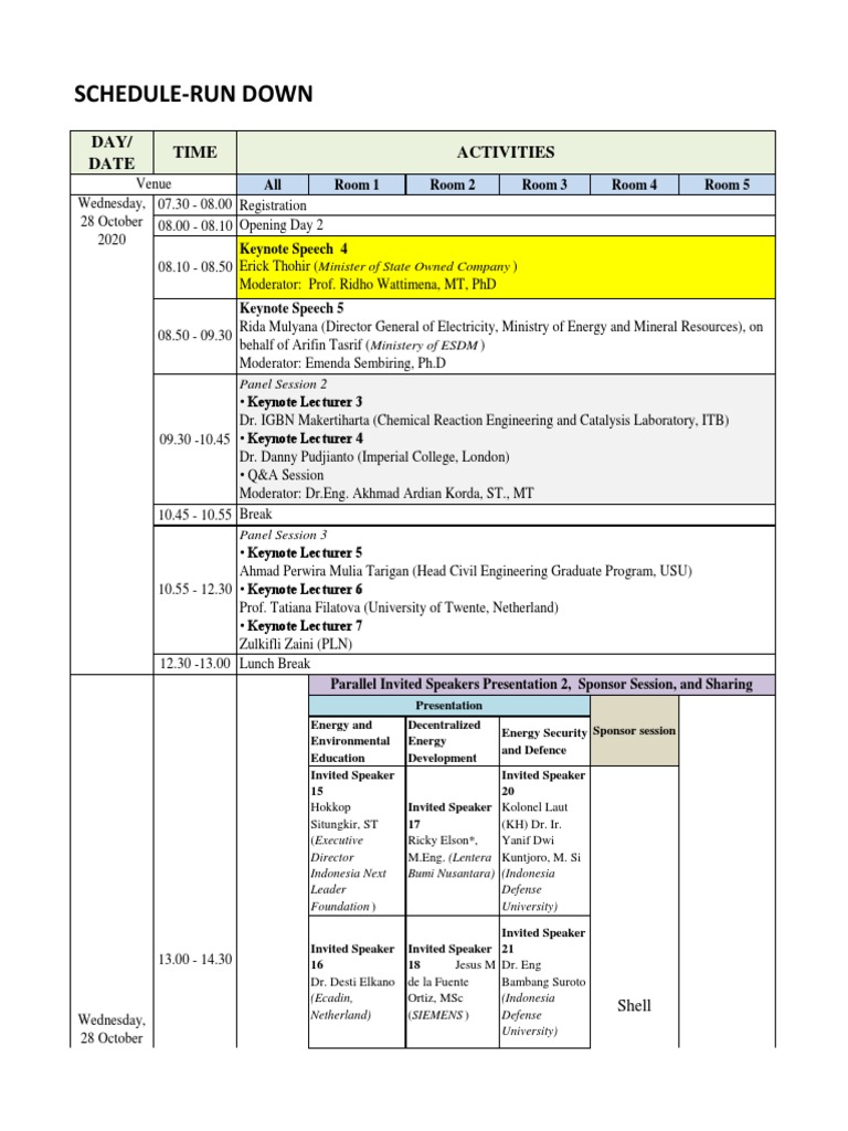Schedule Rundown Day 2 | Download Free PDF | Nature