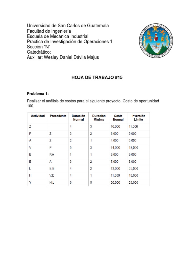 Hoja de Trabajo 15 PDF | PDF