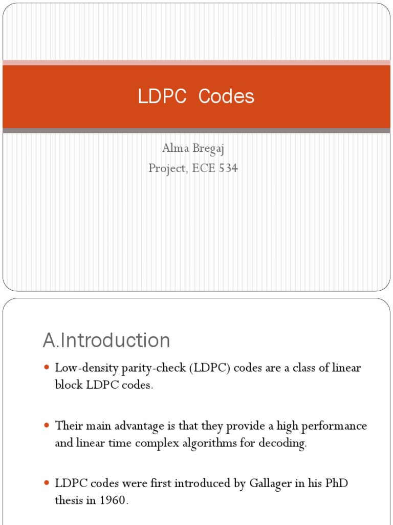 Ldpc Codes Pdf Low Density Parity Check Code Discrete Mathematics