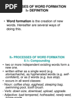 Word Formation Processes | PDF | Morphology (Linguistics) | Word