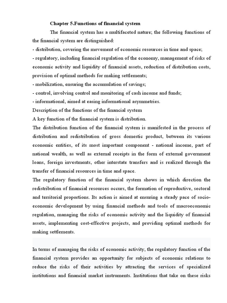 Functions of Financial System | PDF | Market Liquidity | Securities ...