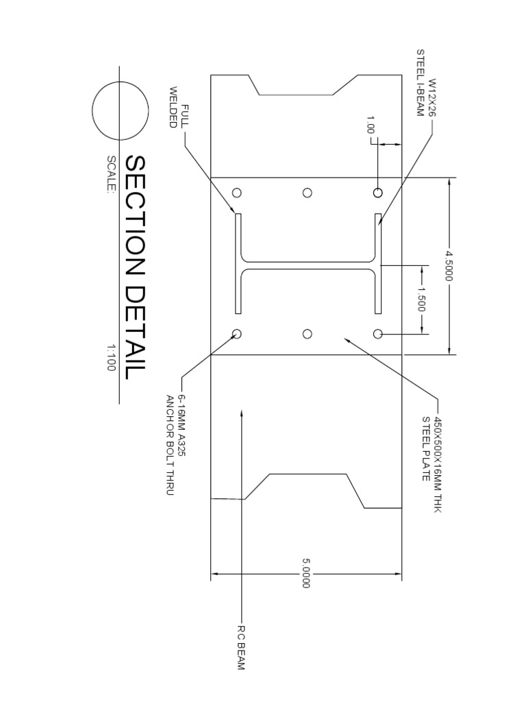 Steel Beam Section Detail Drawing | PDF