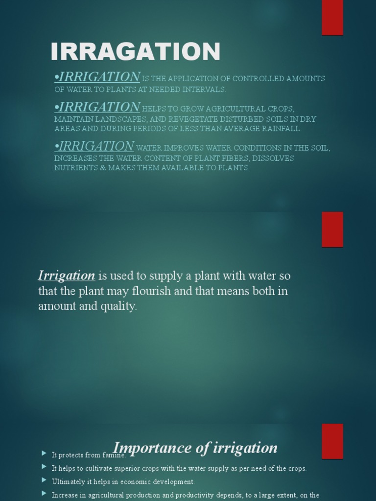 Irragation: - Irrigation - Irrigation | PDF