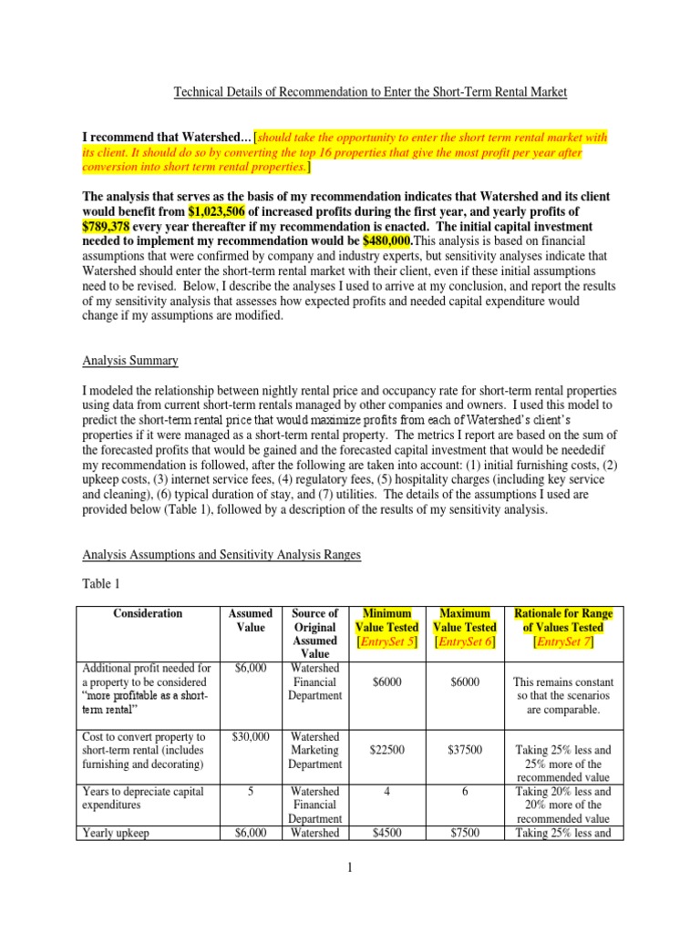 Watershed White Paper Capstone Project | PDF | Profit (Economics) | Renting
