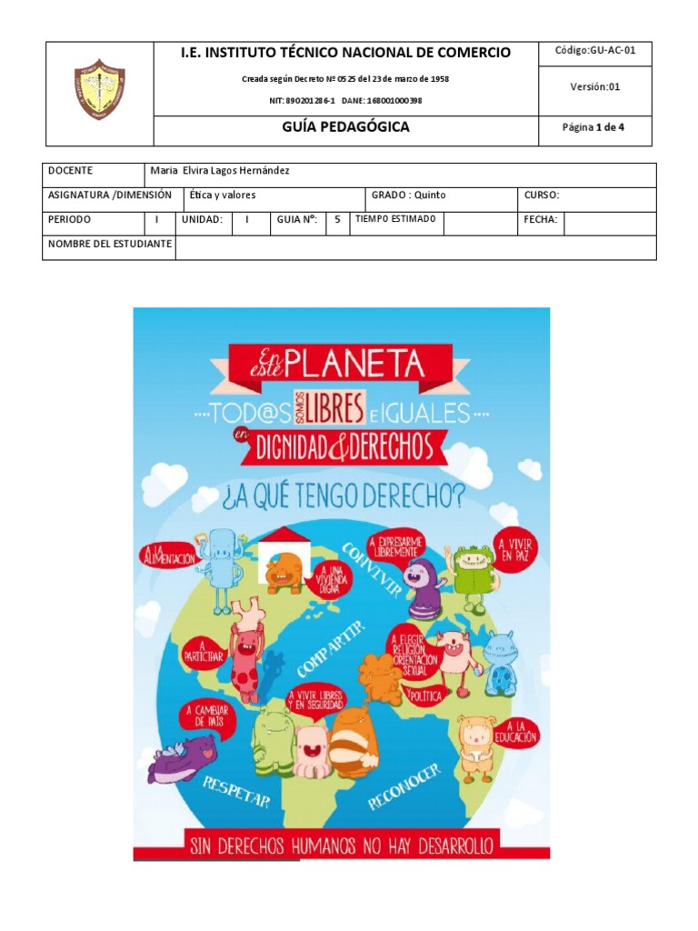 Derechos Humanos para Quinto Grado | PDF | Derechos humanos ...