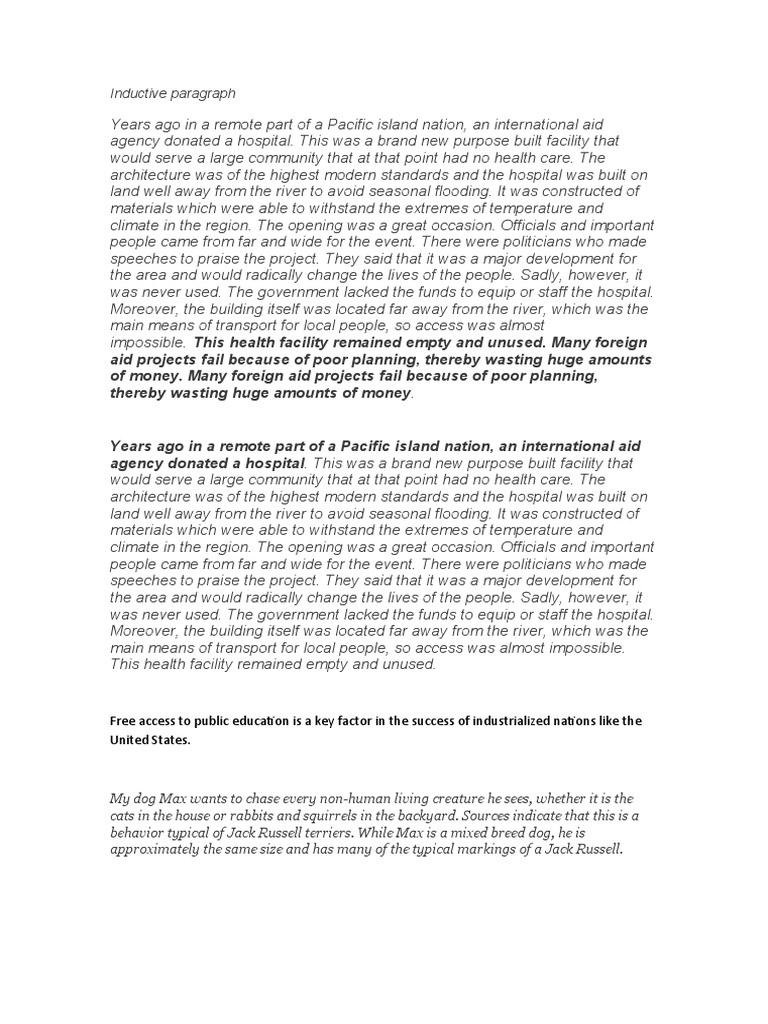 Inductive Paragraph | PDF | Aids | Hospital