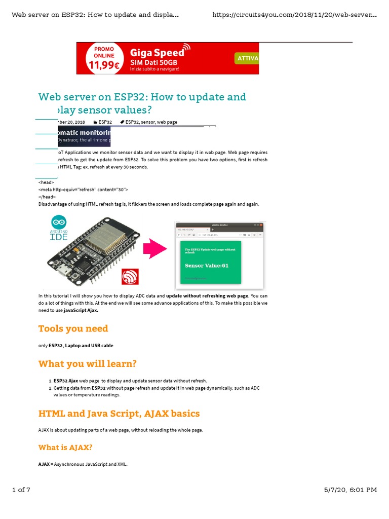 Esp32 Ajax PDF | PDF | Ajax (Programming) | World Wide Web