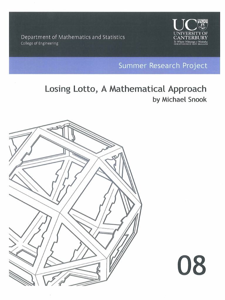 Losing Lotto, A Mathematical Approach: Michael Snook | PDF | Lottery ...