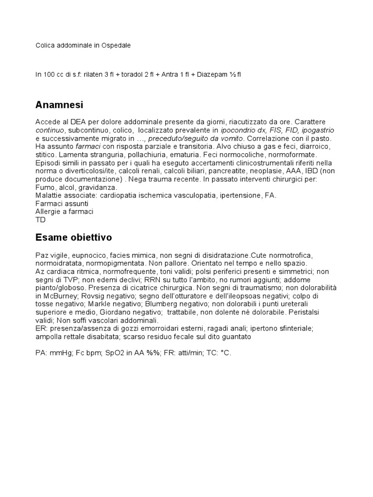 Colica Addominale | PDF