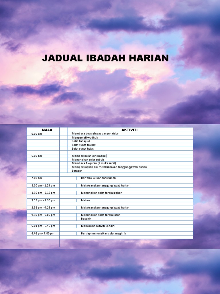 Jadual Ibadah | PDF