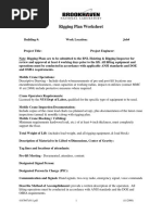 Rigging Plan Template | PDF | Crane (Machine)