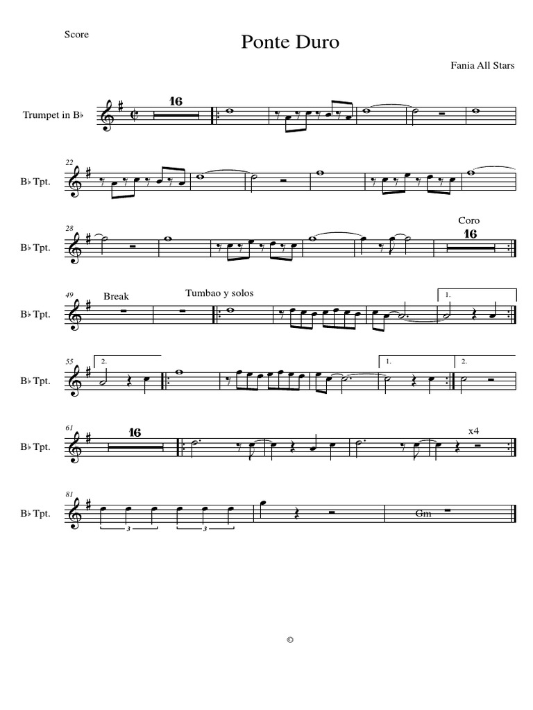 Ponte Duro - Trumpet | PDF
