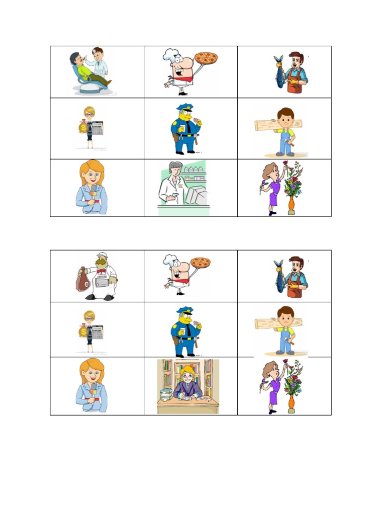 Jobs and Occupations Bingo Boardgames - 100265 | PDF