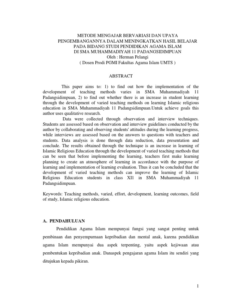 A. Pendahuluan | PDF | Evaluation Methods | Research Methods