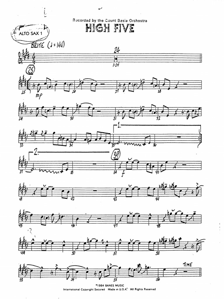 High Five - FULL Big Band - Nestico PDF | PDF