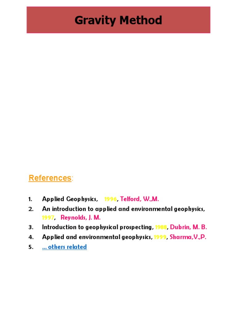 Gravity Method: References | PDF | Gravity | Weight