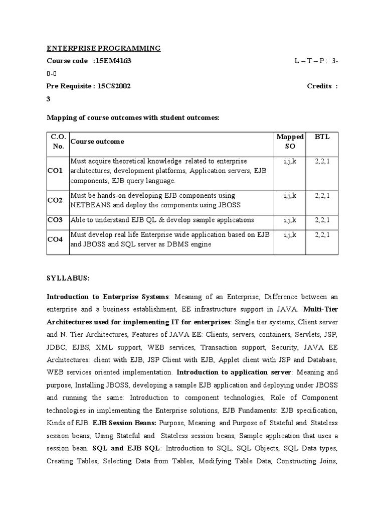 Enterprise Programming | PDF | Enterprise Java Beans | Java Platform