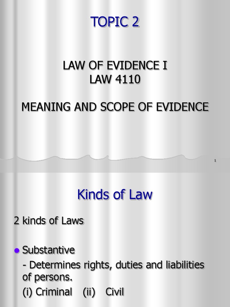 Law of Evidence Essentials | PDF | Hearsay | Evidence (Law)