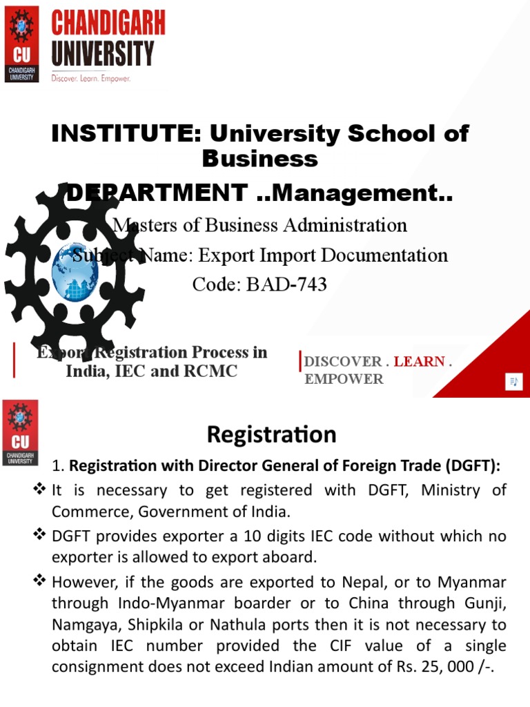 1.3 Registration Export Licensing IEC RCMC (Audio) | PDF | Tax ...