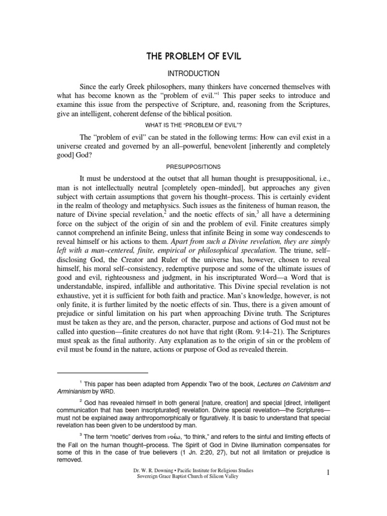 The Problem of Evil PDF | PDF | Evil | Sin