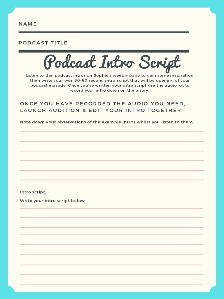 Podcast Intro Script | PDF | Language Arts & Discipline | Foreign ...
