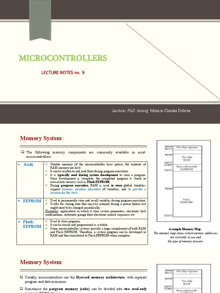 Microcontrollers: Lecture Notes No. 9 | PDF | Cpu Cache | Cache (Computing)