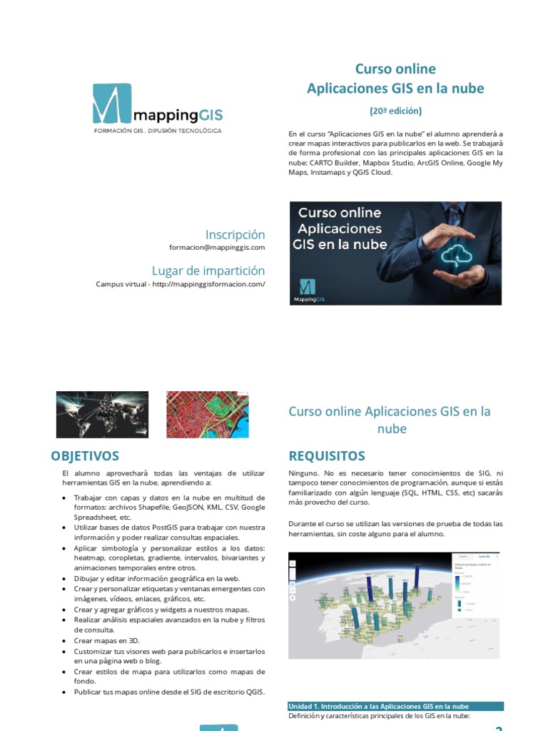 MappingGIS Programa Curso GIS en La Nube | PDF | Sistema de información ...