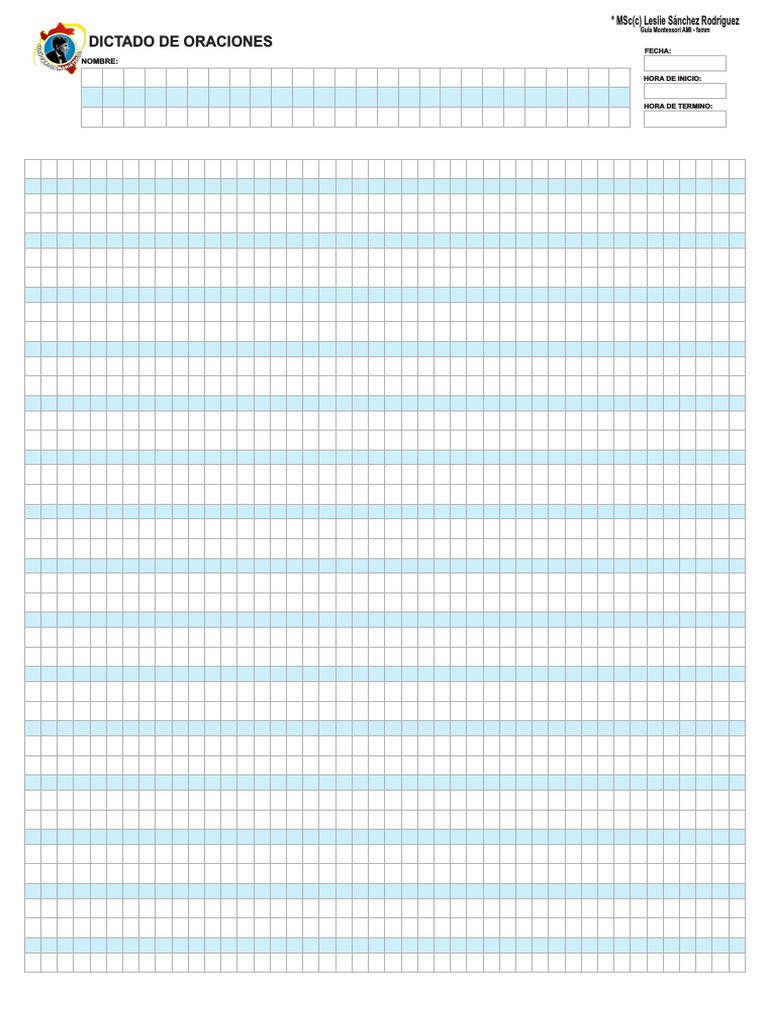 Hoja para El Dictado de Oraciones | PDF