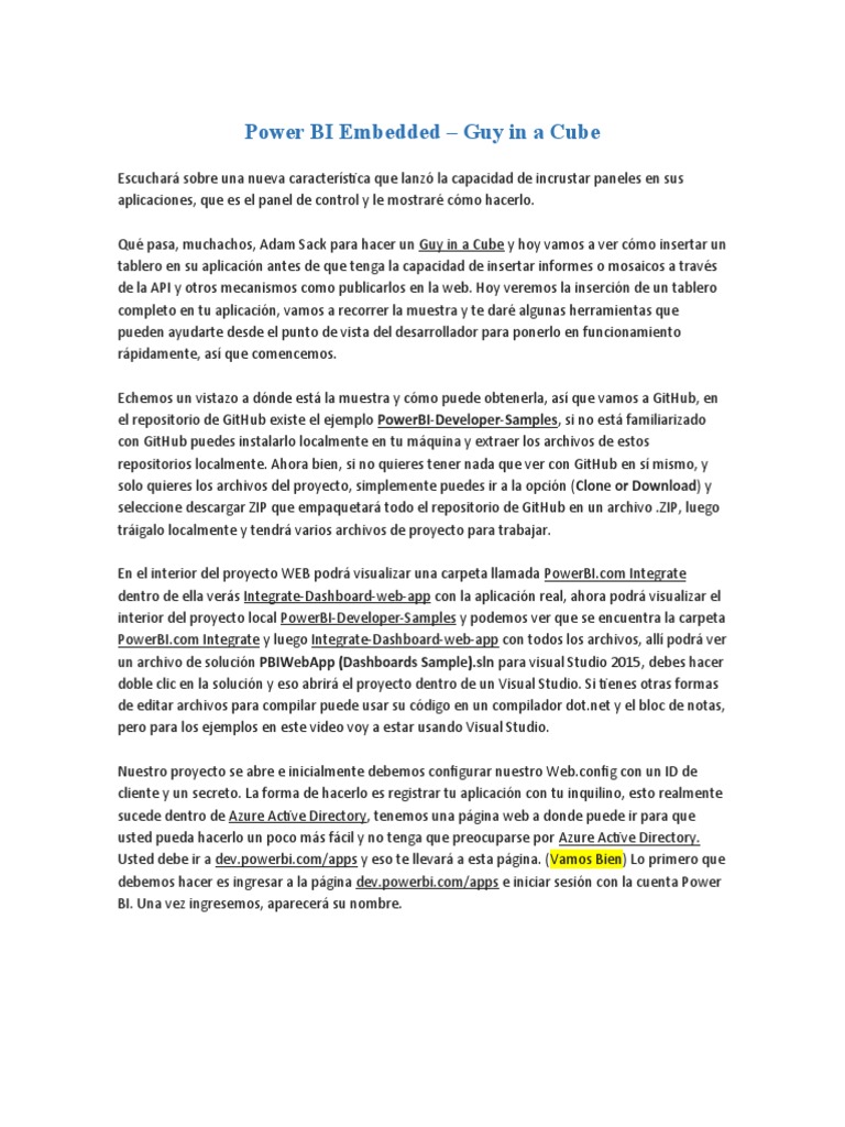 Power BI Embedded | PDF | Script Java | Json