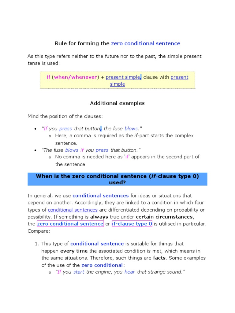 Rule For Forming The: If When/whenever | PDF | Language Arts & Discipline