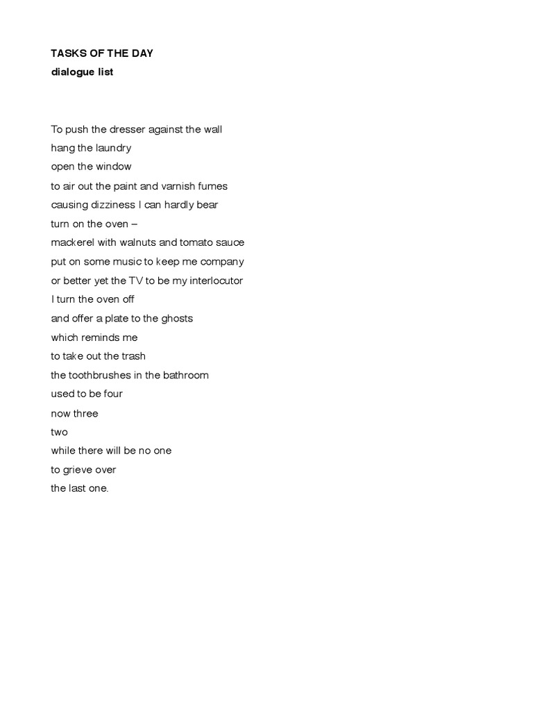 Tasks of The Day PDF | PDF