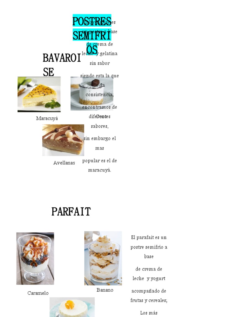 Postres Semifrio | PDF | Postres | Cocina