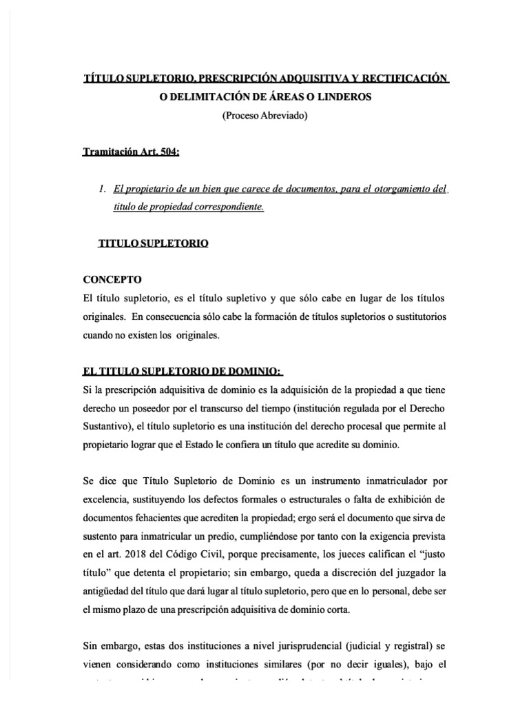 Titulos-Supletorios Compress | PDF | Propiedad | Justicia