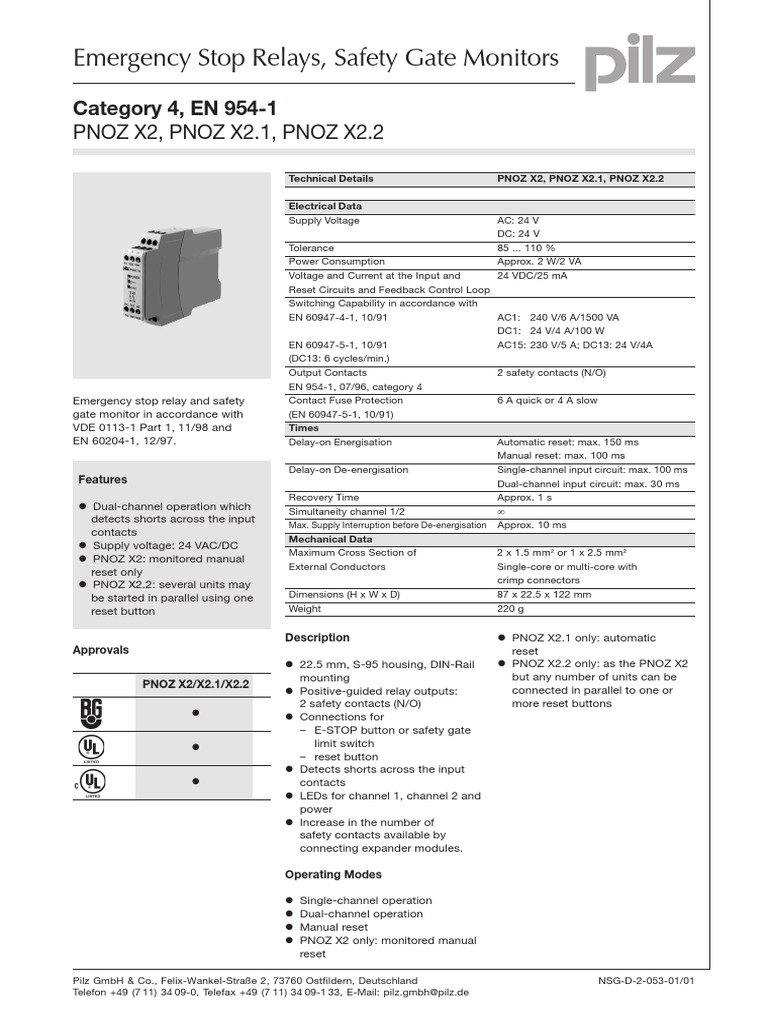 Emergency Stop Relays, Safety Gate Monitors PDF | PDF | Relay | Equipment