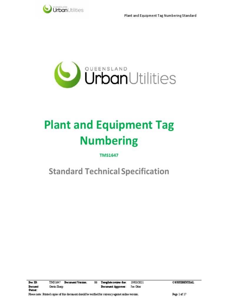 Equipment Tag Numbering Standard | PDF | Identifier | Pipe (Fluid ...
