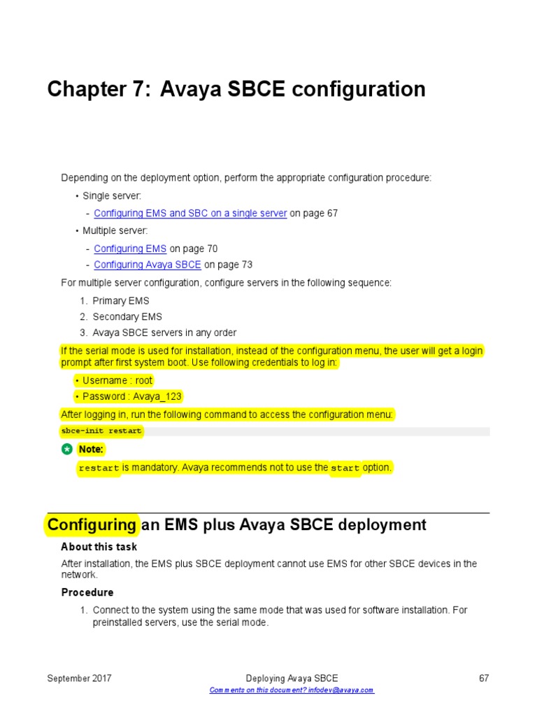 Avaya SBCE Configuration Guide | PDF