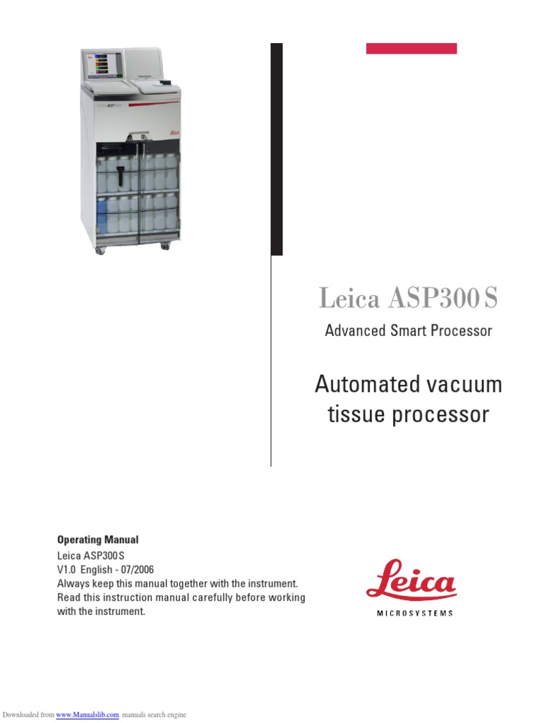Leica ASP300 S: Automated Vacuum Tissue Processor | PDF | Vacuum | Fuse ...