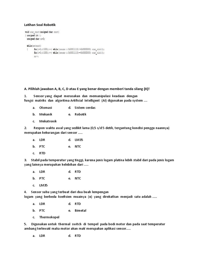 Latihan Soal Robotik | PDF