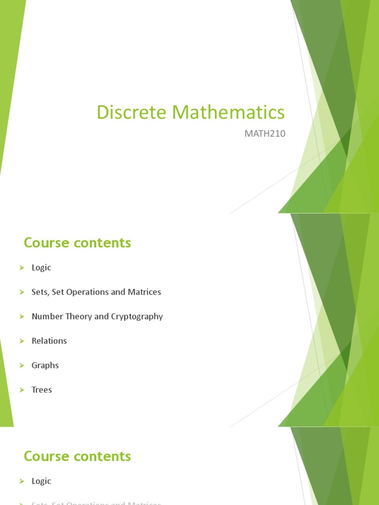 Discrete Mathematics Course Overview | PDF | Logical Expressions ...