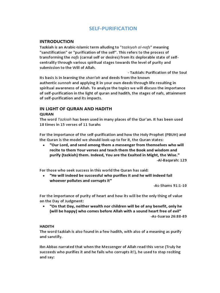 15.self Purification | PDF | Religious Behaviour And Experience ...