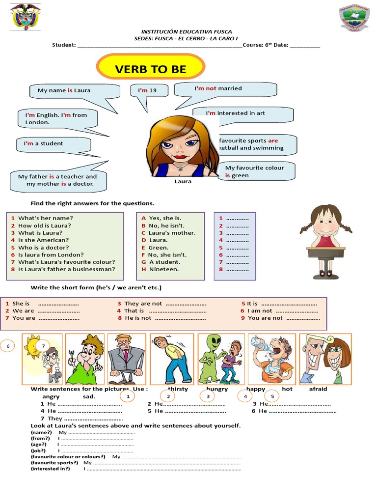 Verb To Be - 6th 1 III | PDF | Syntax | Syntactic Relationships