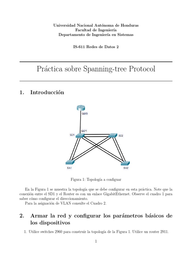 Practica Spanning Tree Protocol STP PDF | PDF | Red de arquitectura | Redes
